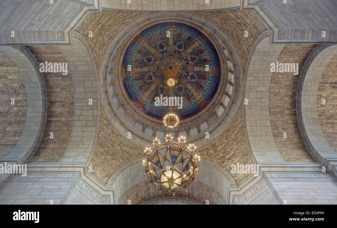 Vaulting with mosaic murals, Nebraska State Capitol, LIncoln, Nebraska ...