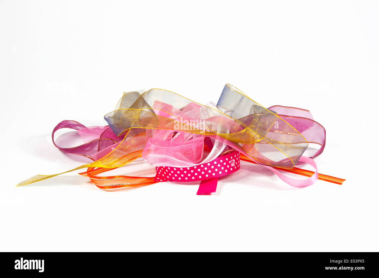 isolated pile of various colorful ribbons on white Stock Photo - Alamy
