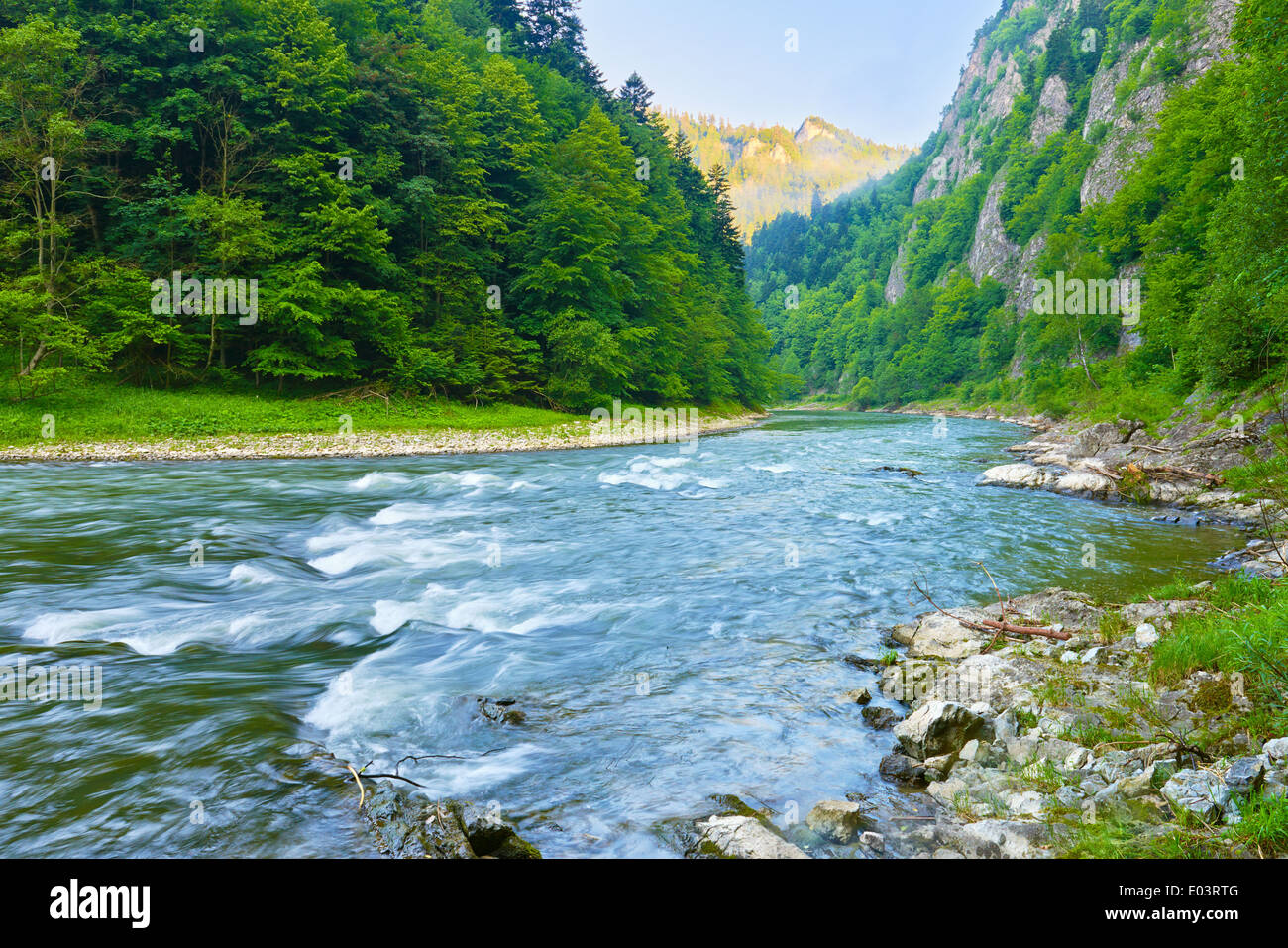 The Dunajec River Gorge. National border between Poland and Slovakia ...