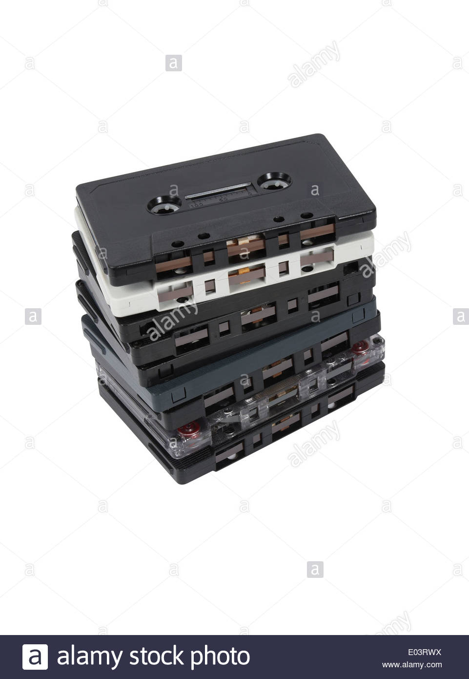 Stack Of Cassette Tapes Stock Photos & Stack Of Cassette Tapes Stock ...