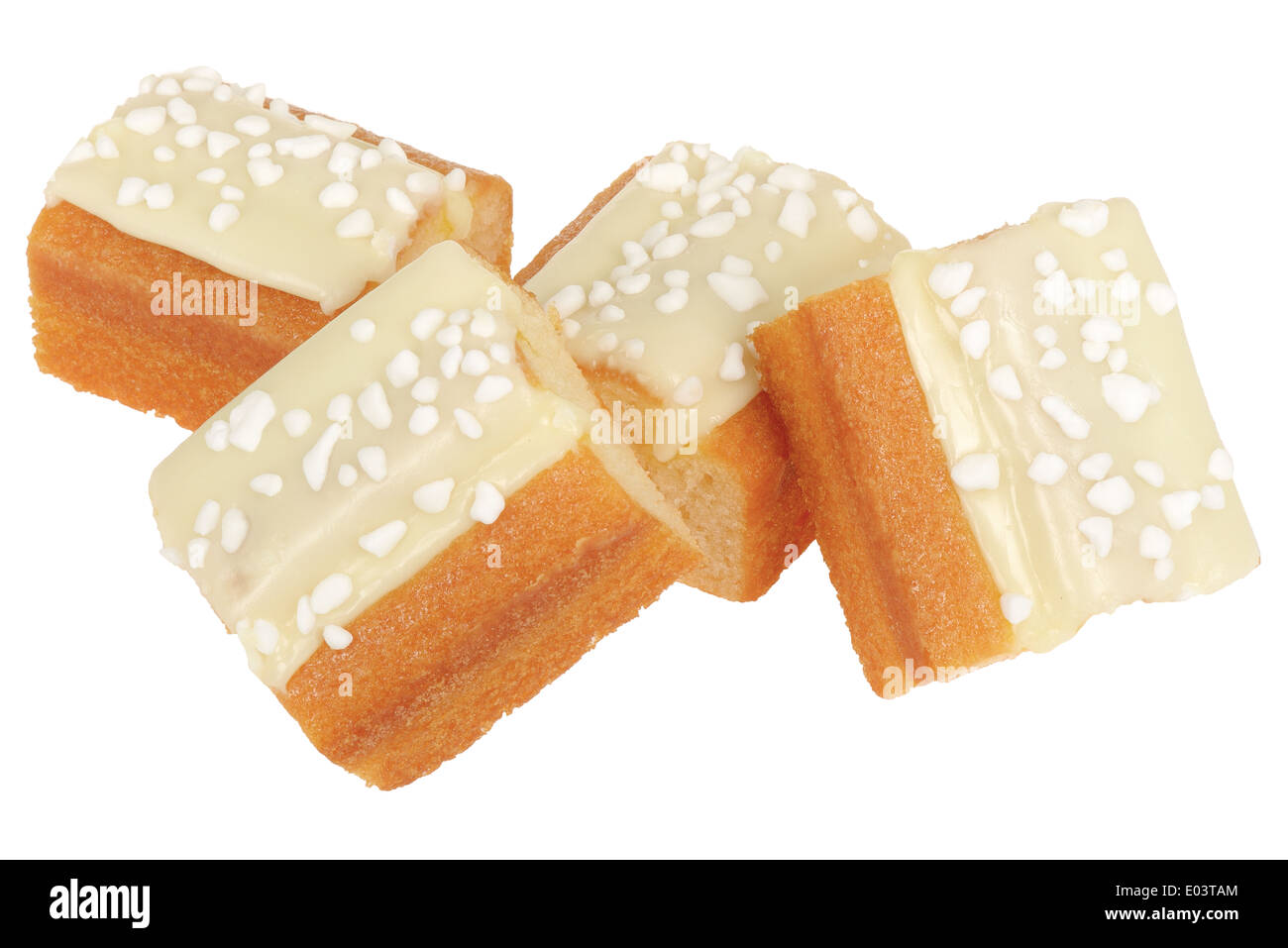 Iced Lemon Sponge Cakes Stock Photo - Alamy