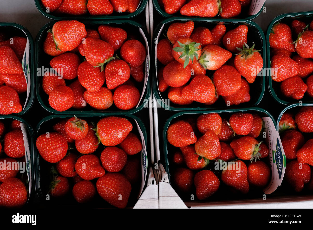 Organic strawberries in a farm shop, Essex England Stock Photo - Alamy