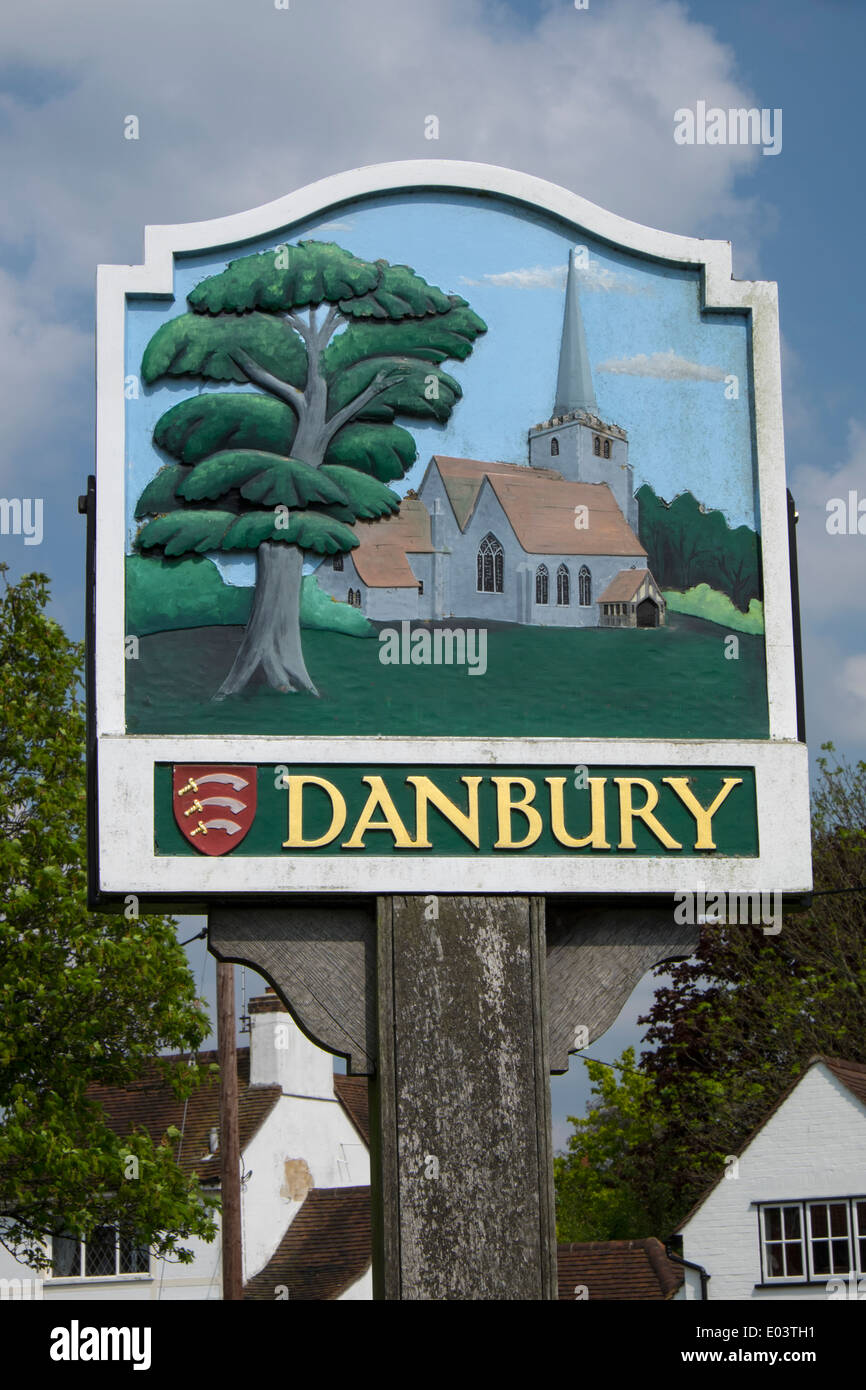 village sign danbury essex england uk Stock Photo - Alamy