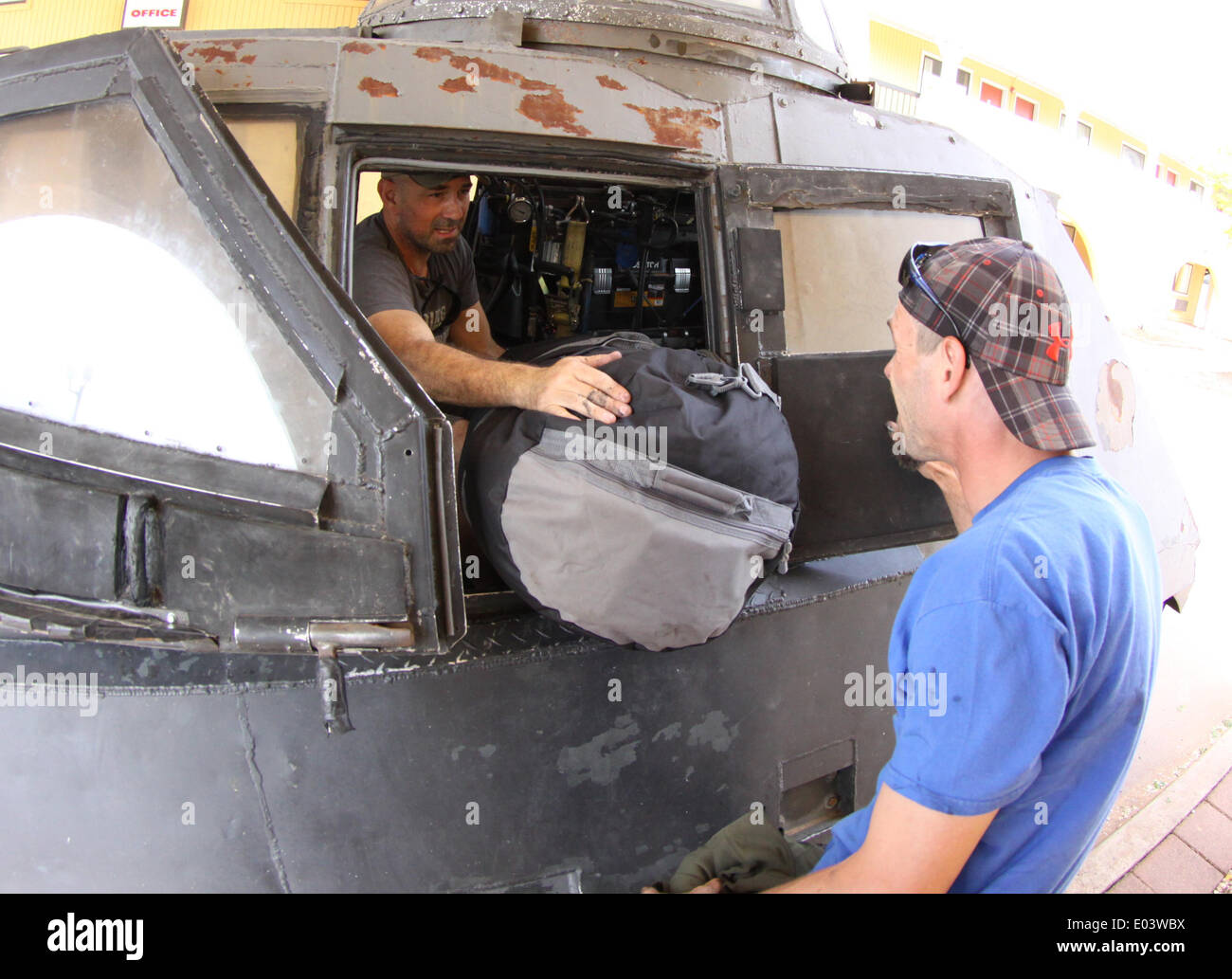 April 26,2014. El Reno Oklahoma... Sean Casey(L) IMAX film-maker/Storm ...