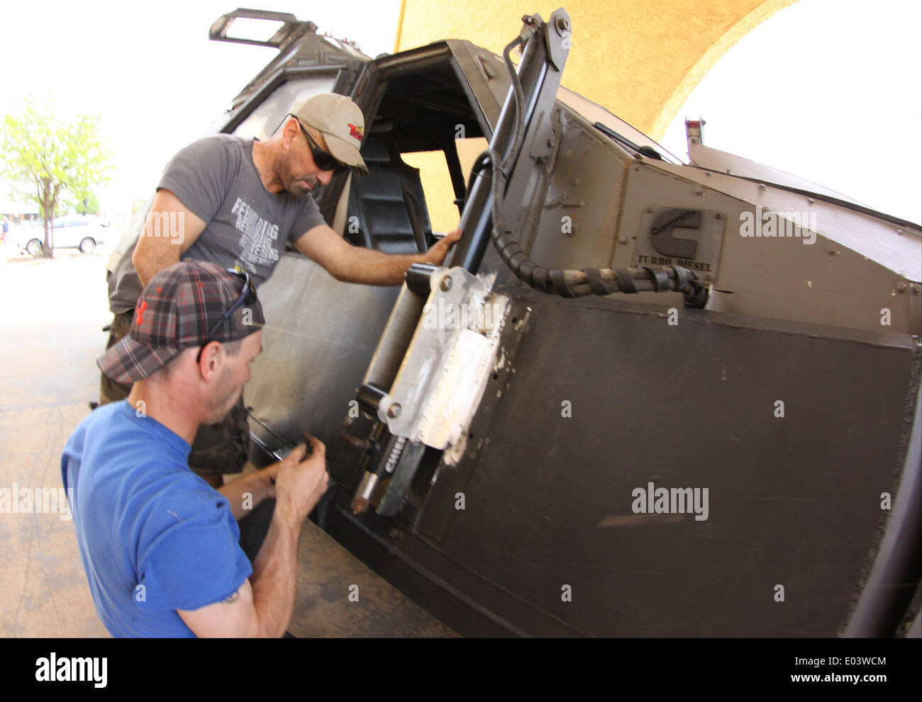 April 26,2014. El Reno OK. Sean Casey(L) IMAX film-maker/Storm Chaser ...