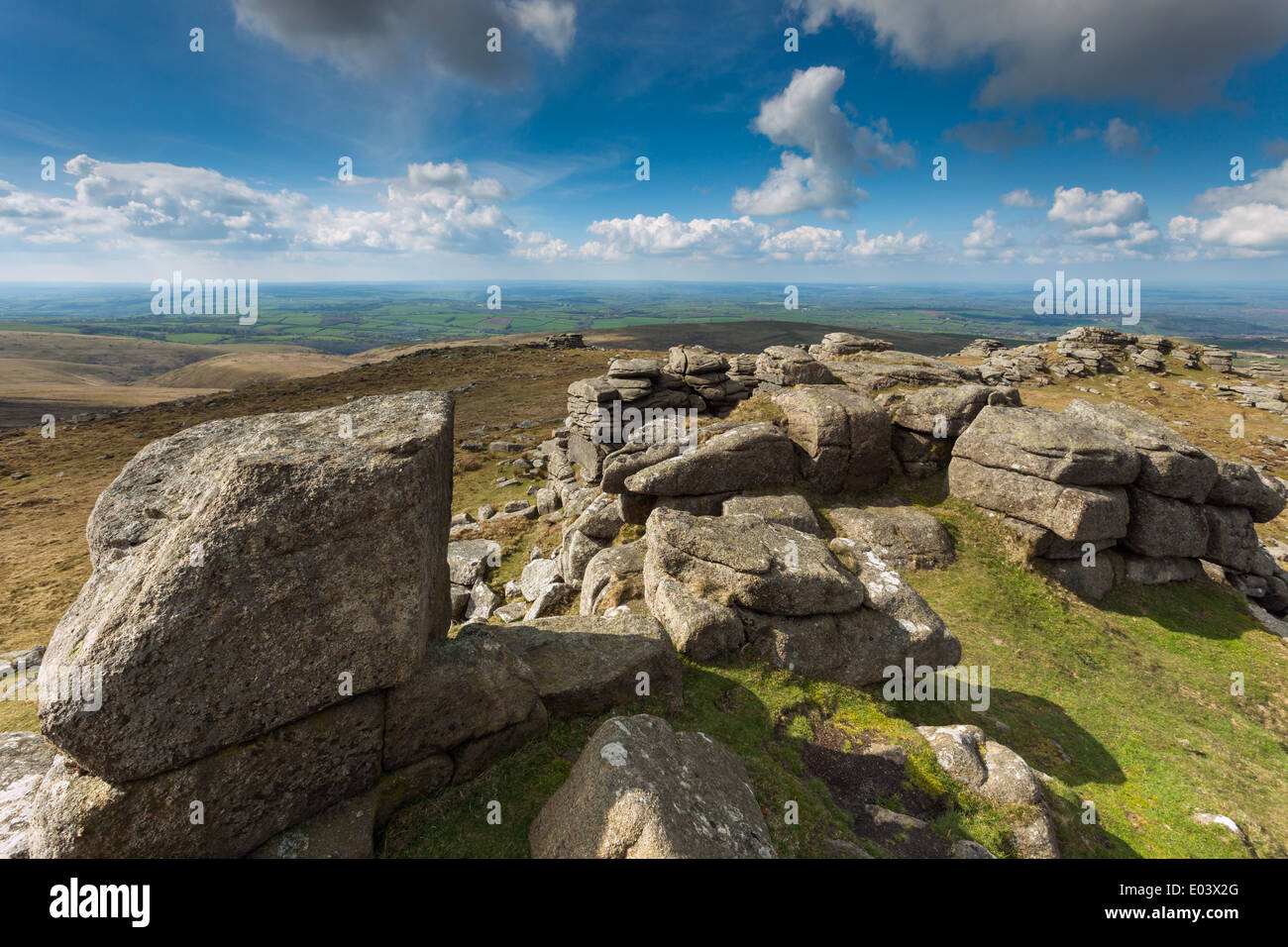 Spring afternoon at West Mill Tor, Dartmoor, Devon, England Stock Photo ...