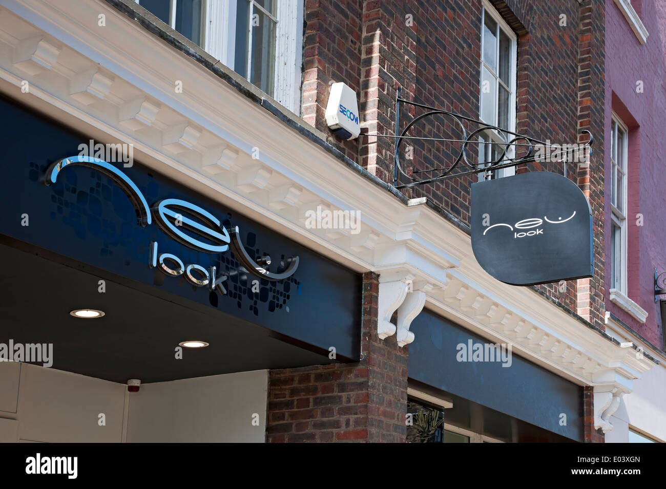 Close up of New Look shop store sign signage exterior York North ...