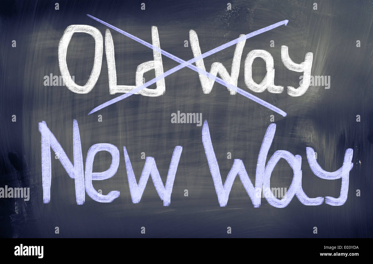 Old Way New Way Concept Stock Photo - Alamy