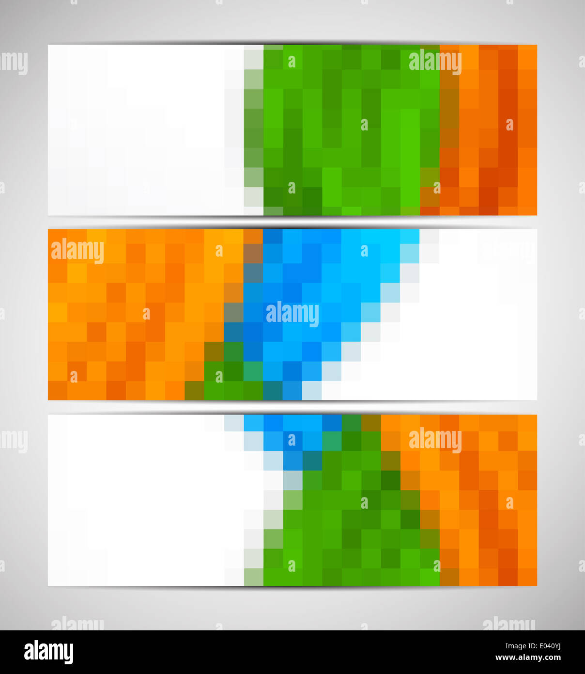 Set of pixelated banners. Abstract illustration Stock Photo - Alamy