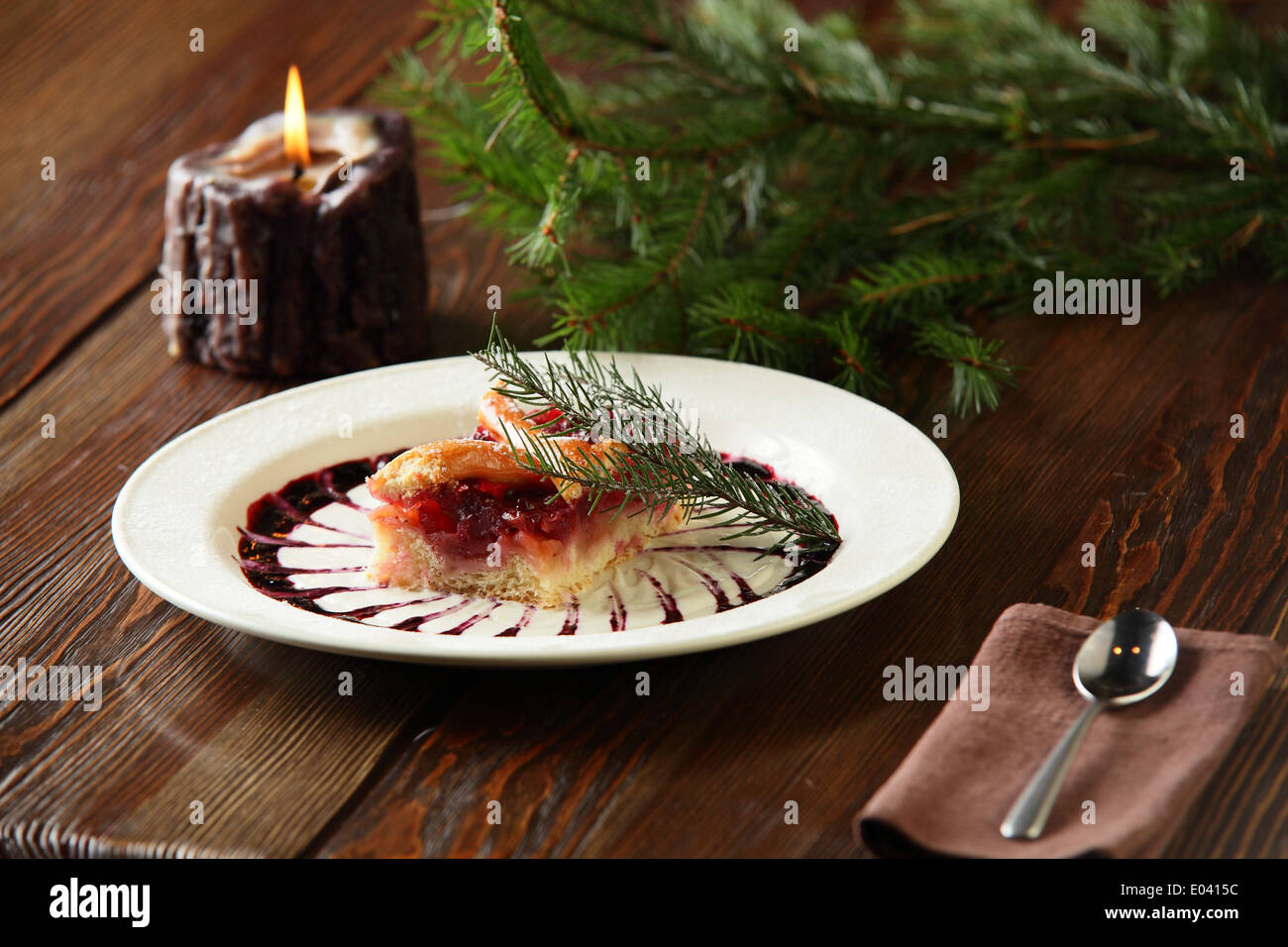 sweet and tasty cake on the dish Stock Photo - Alamy