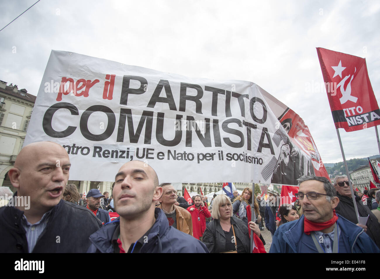 Turin, Italy. 1st May, 2014. Protest of the extreme left against the ...
