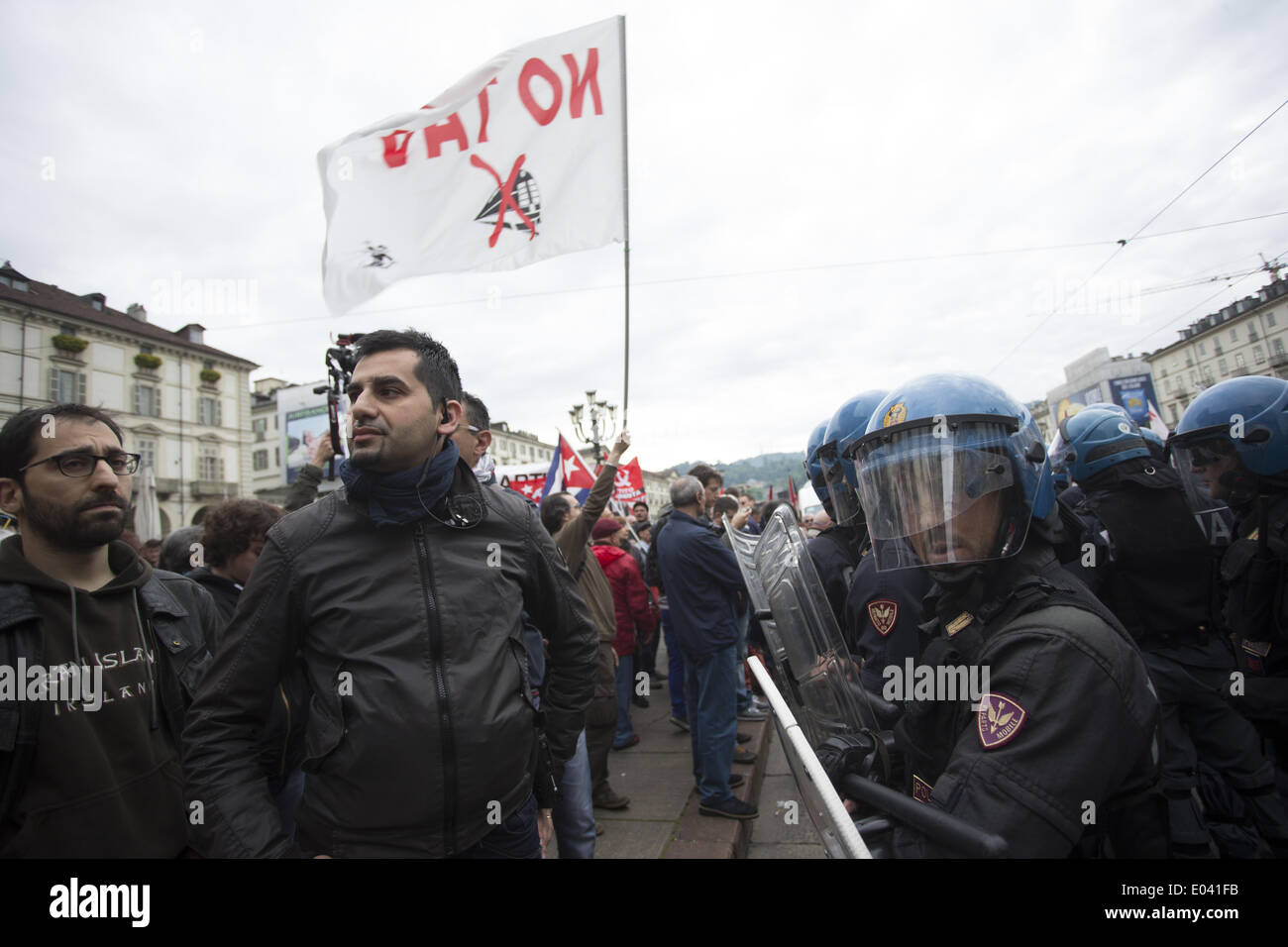 Turin, Italy. 1st May, 2014. Protest of the extreme left against the ...