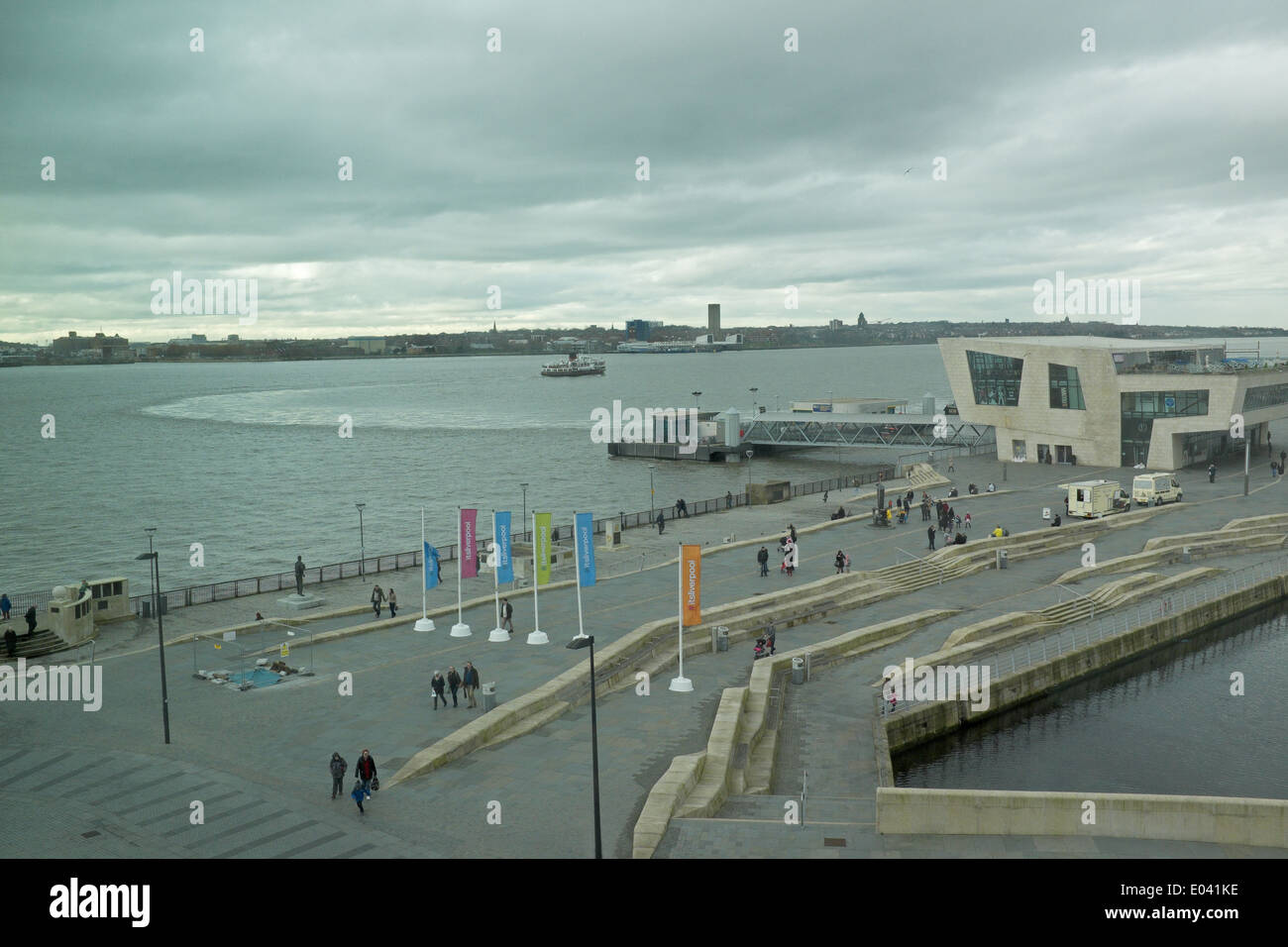 The Mersey Ferry leaves the Pier Head Terminal in Liverpool Stock Photo ...