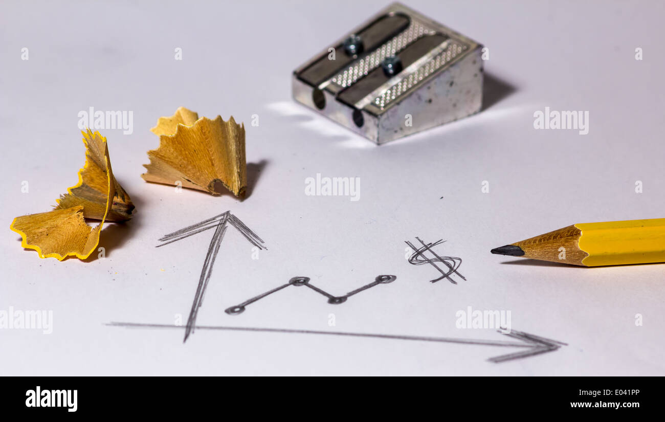 a draw of a graph of profits of business Stock Photo - Alamy