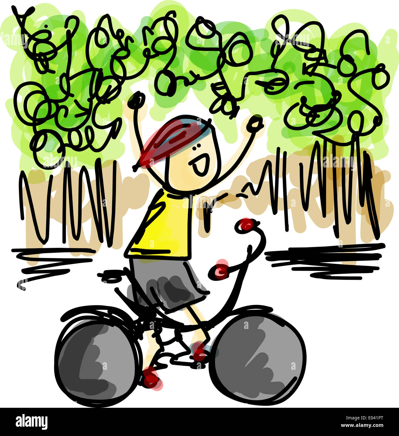 Illustration of cyclist Stock Photo - Alamy