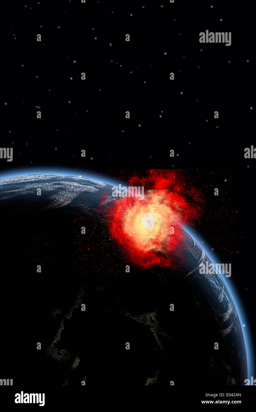 Asteroid hitting earth hi-res stock photography and images - Alamy