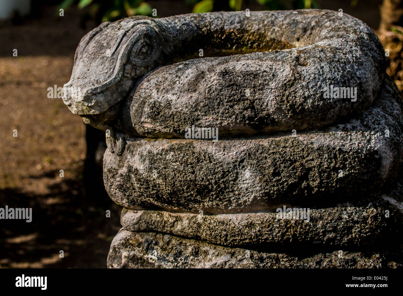 Mayan stone snake Stock Photo - Alamy