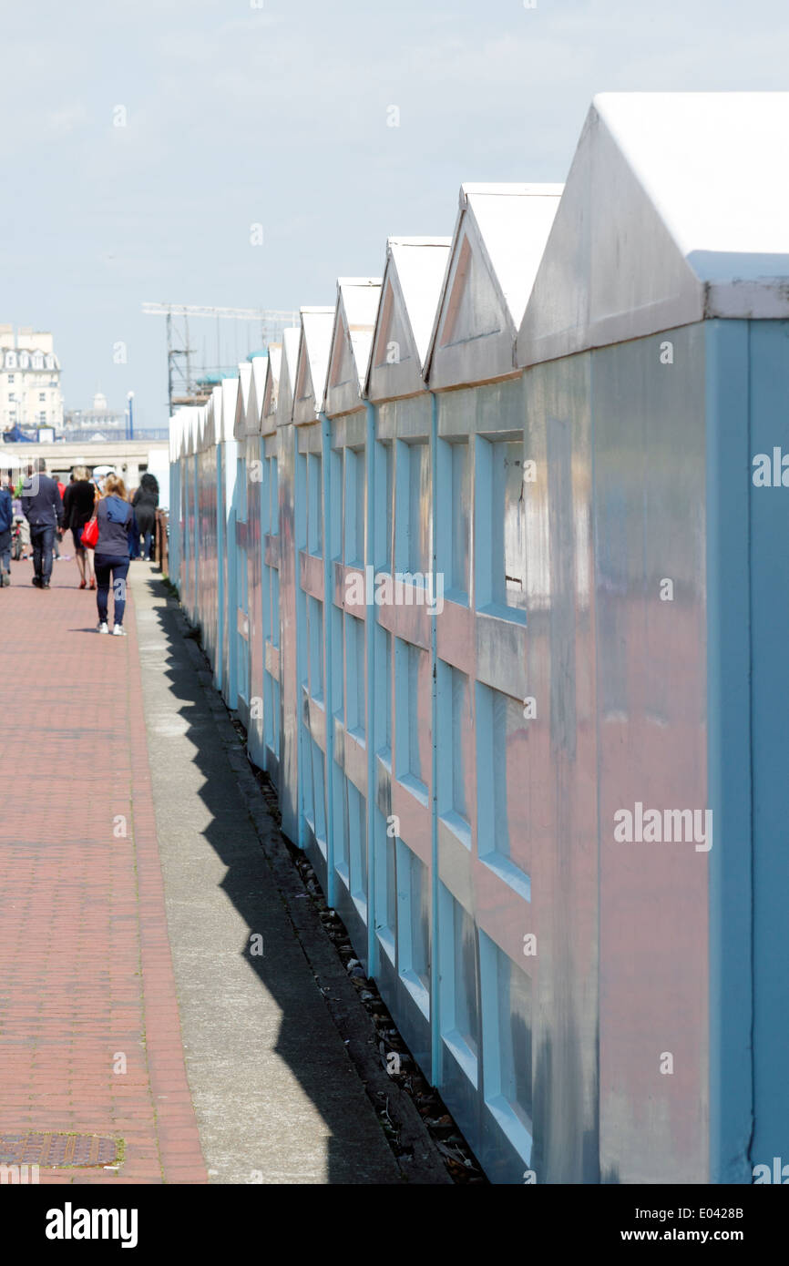 Beach huts - The Sea front at Eastbourne - the Promenade - looking ...