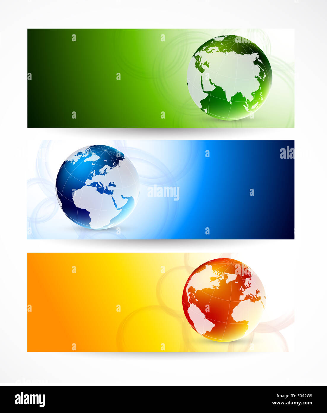 Set of banners with globes. Abstract illustration Stock Photo - Alamy