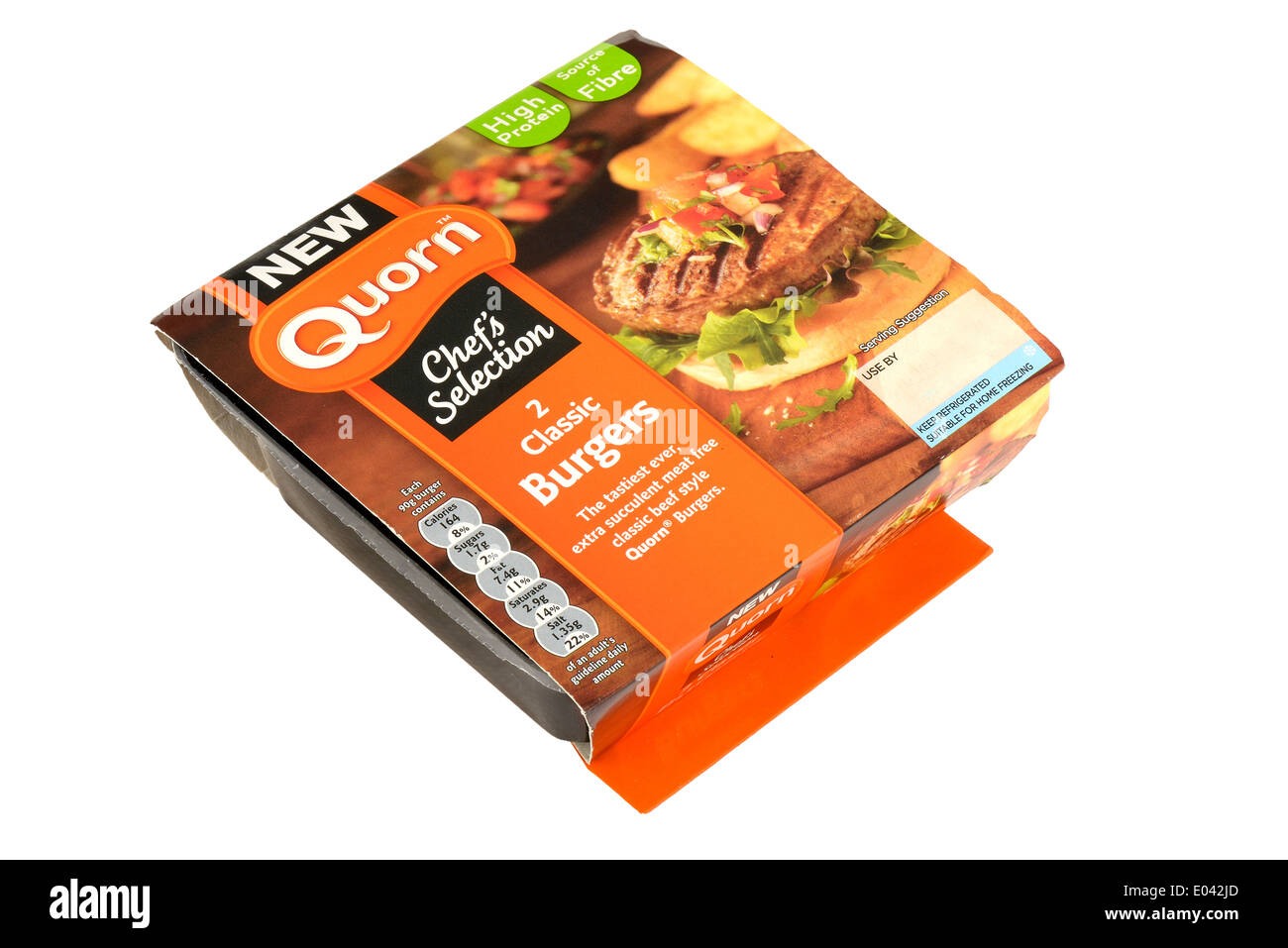 Pack of Vegetarian Quorn Burgers In Product Packaging Isolated Against ...
