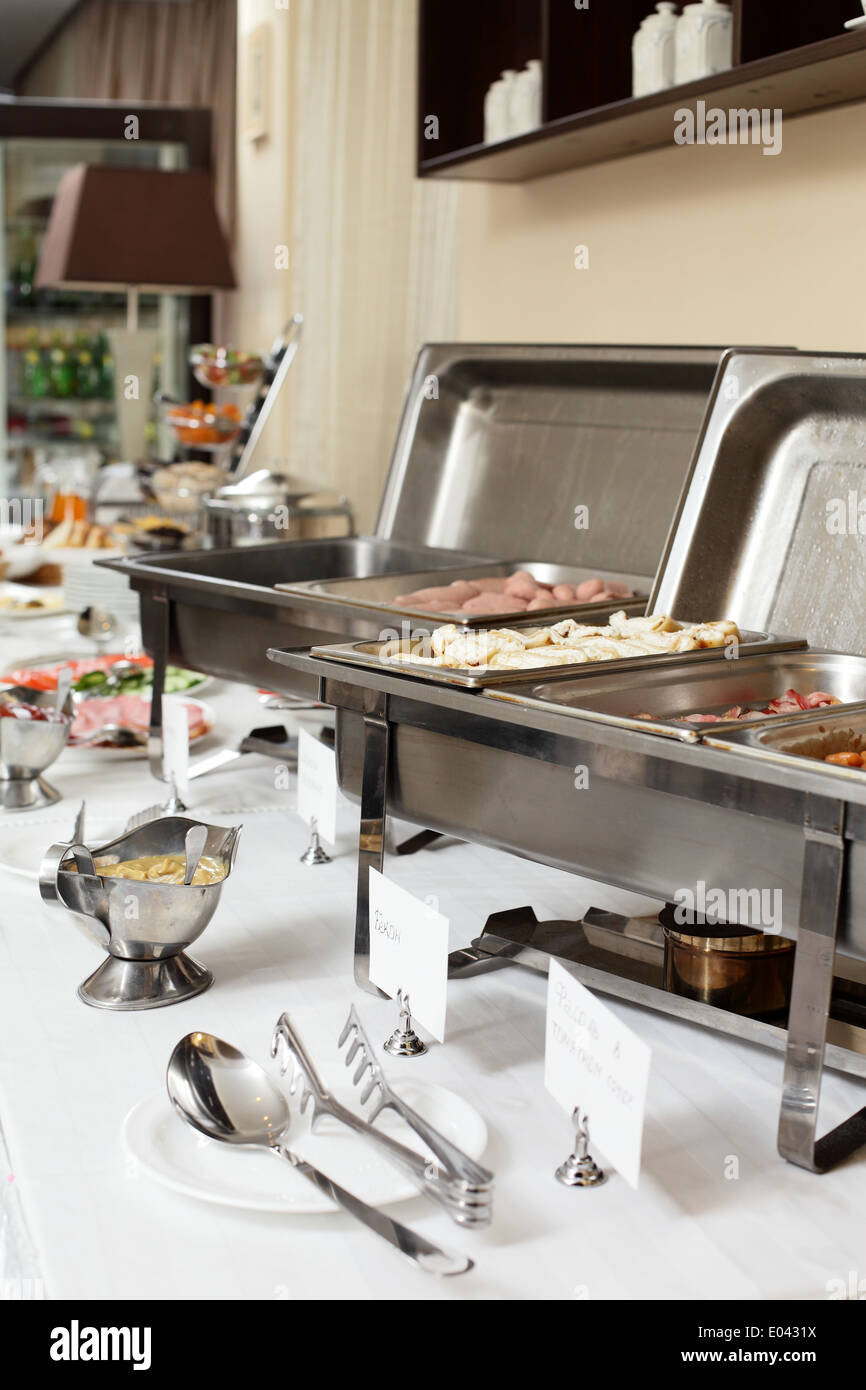 light table at restaurant with different tasty food Stock Photo - Alamy