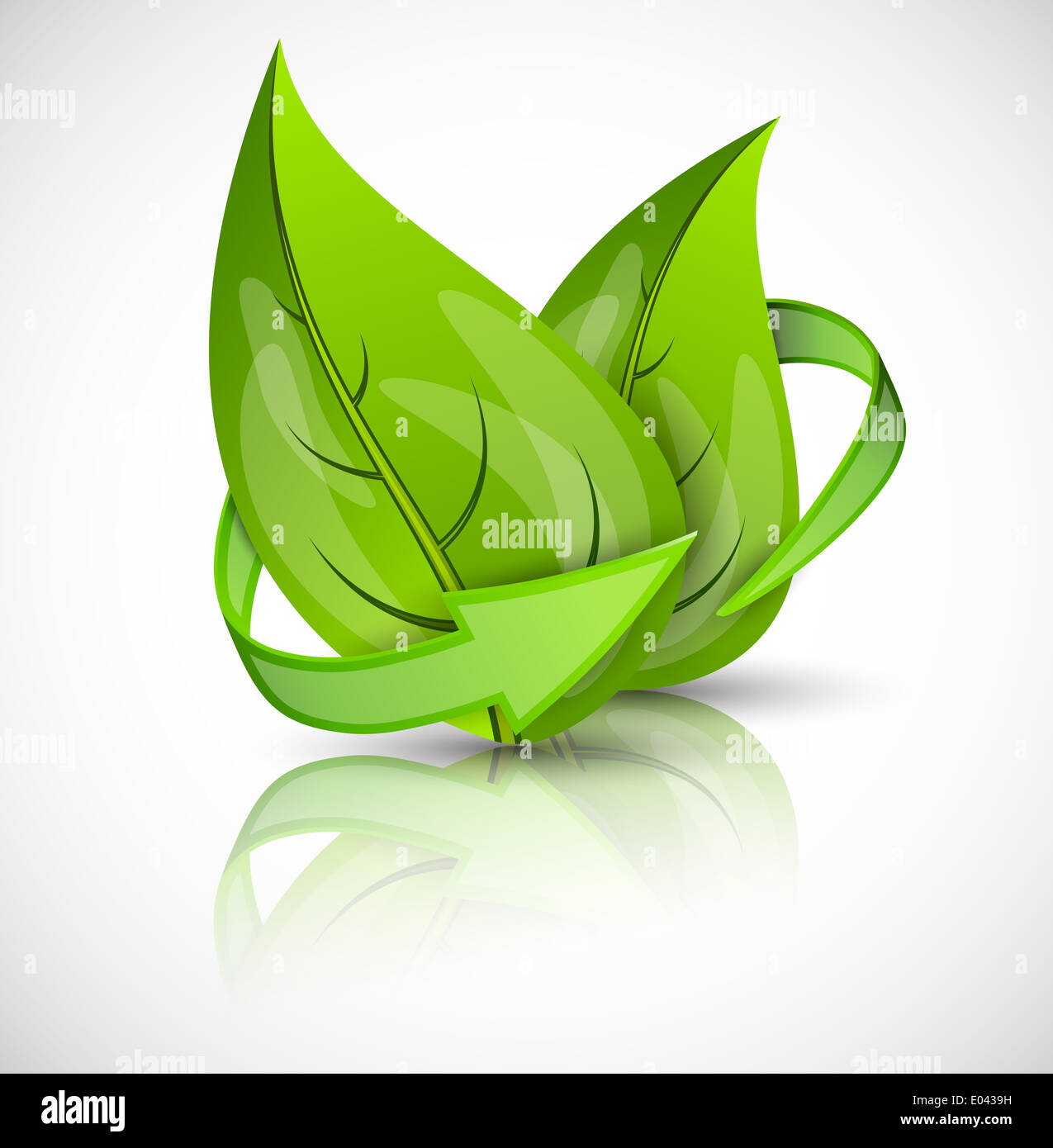 Leaves with arrows. Spring illustration Stock Photo - Alamy