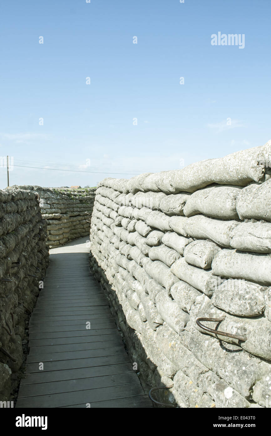 Trenches of death world war one sandbags in Belgium Stock Photo - Alamy