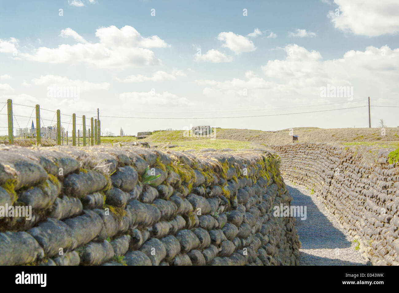 Trench sandbags barbed wire hi-res stock photography and images - Alamy