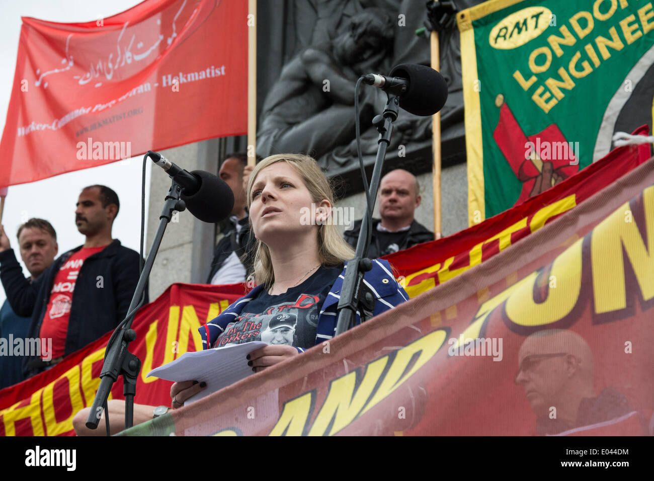London UK. 01 May 2014. Natasha Crow, daughter of deceased Trade Union ...