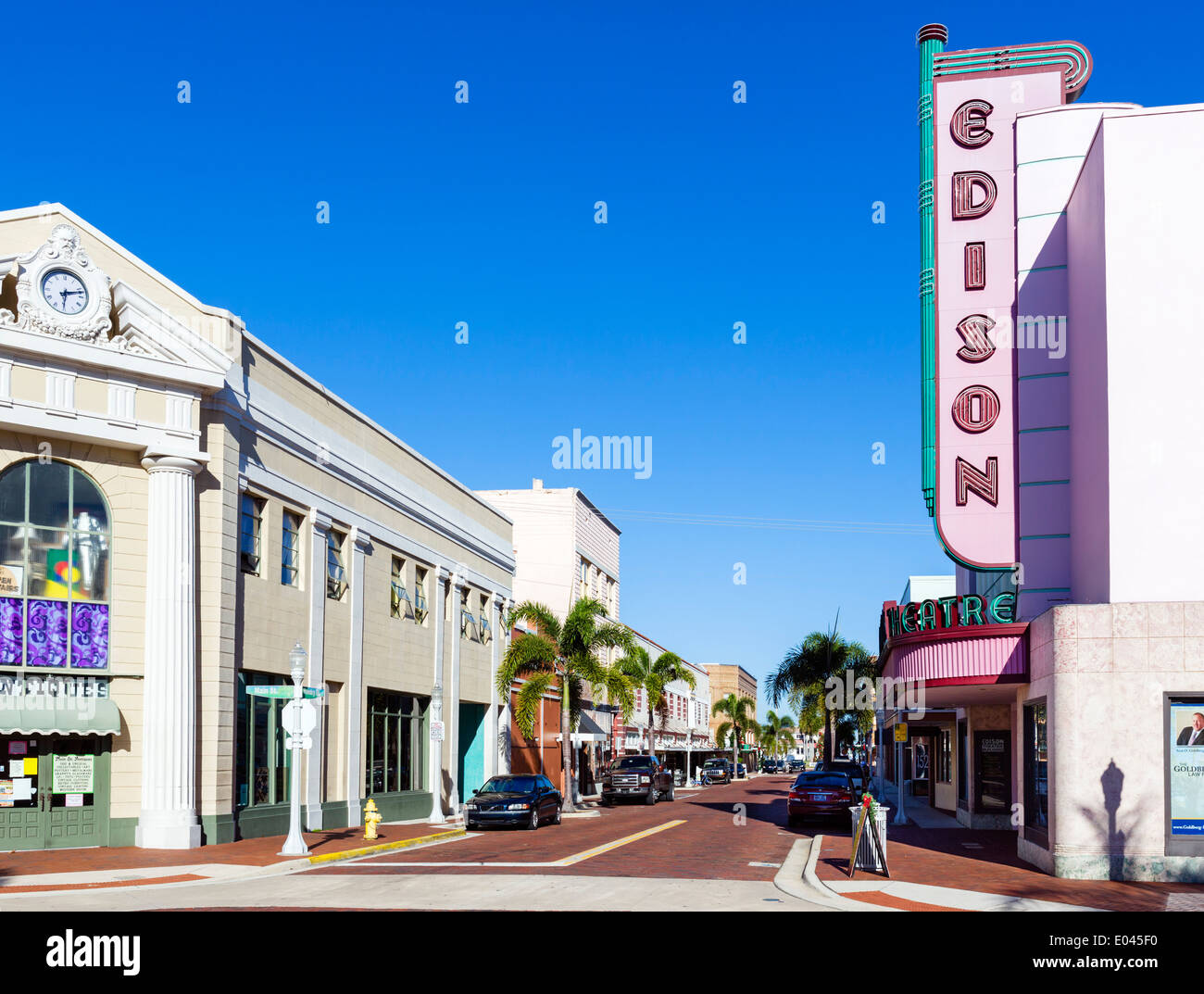 View down Hendry Street at Main St intersection, with the Edison ...