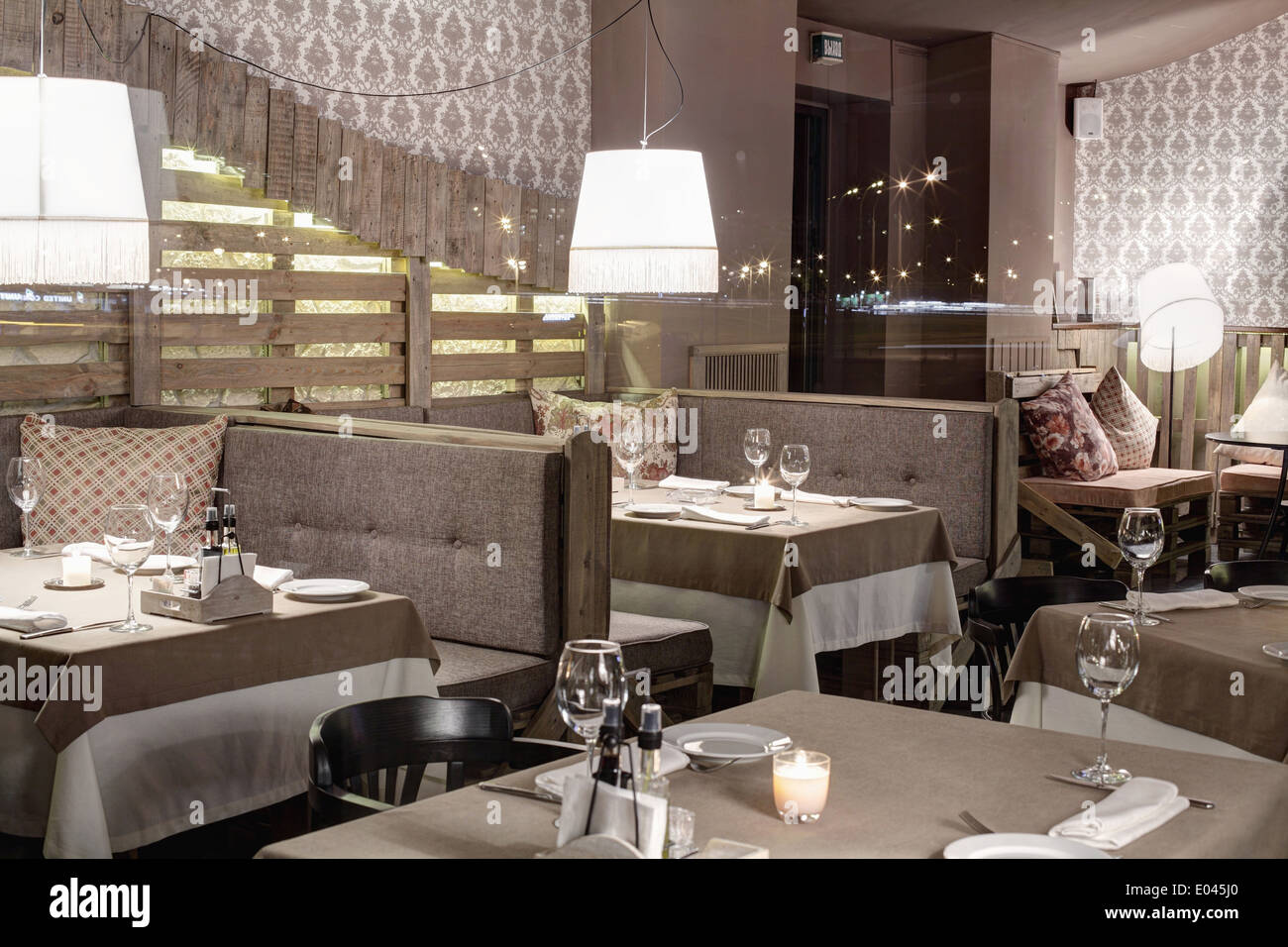 new and clean luxury restaurant in european style Stock Photo - Alamy