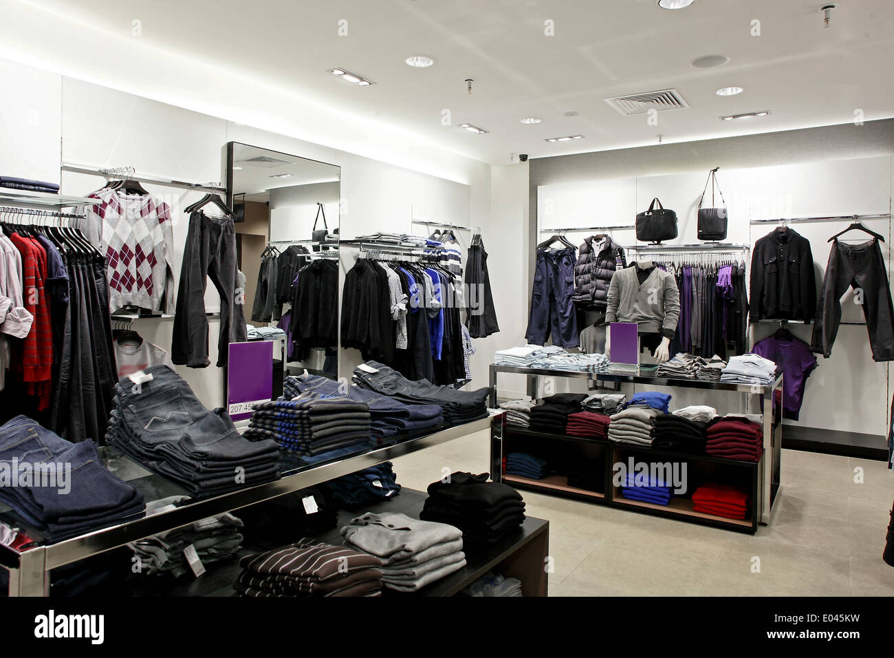 luxury and fashionable european different clothes shop Stock Photo - Alamy