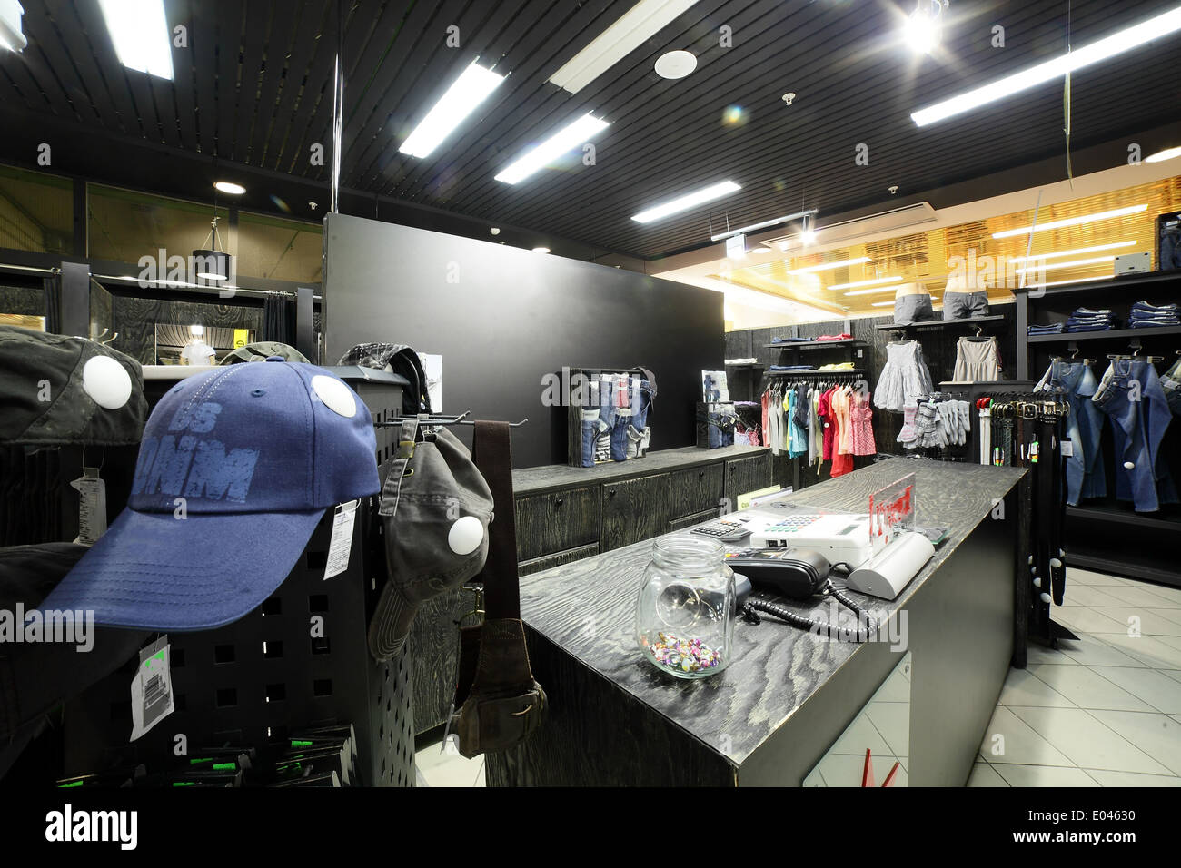 luxury and fashionable european different clothes shop Stock Photo - Alamy