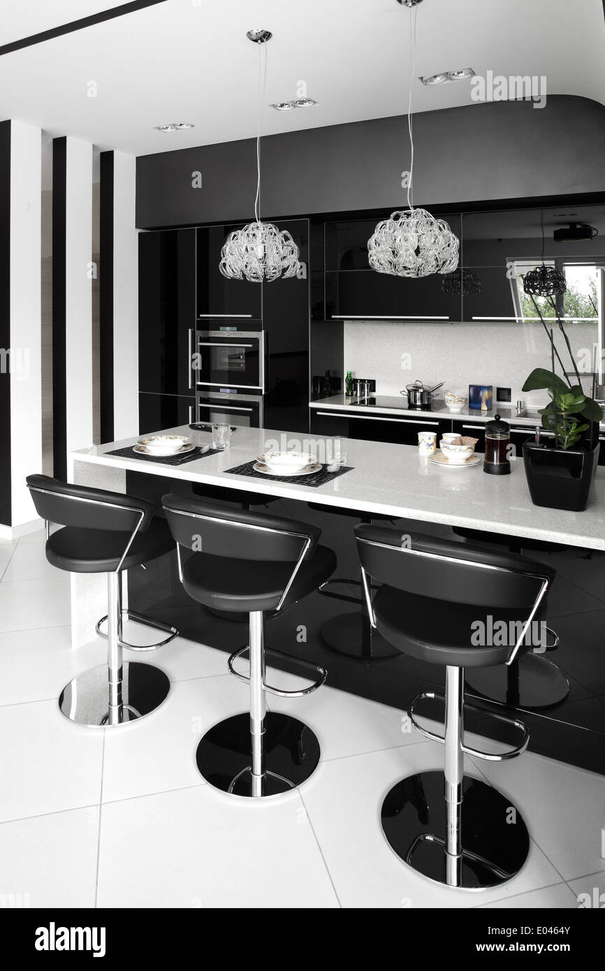 luxury and very clean empty european kitchen Stock Photo - Alamy