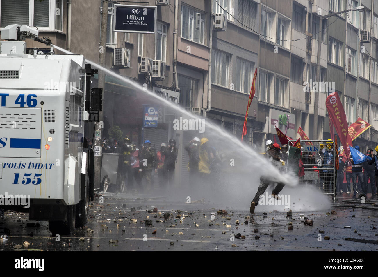 Istanbul, Turkey. 1st May, 2014. Protestors clashed with police on May ...