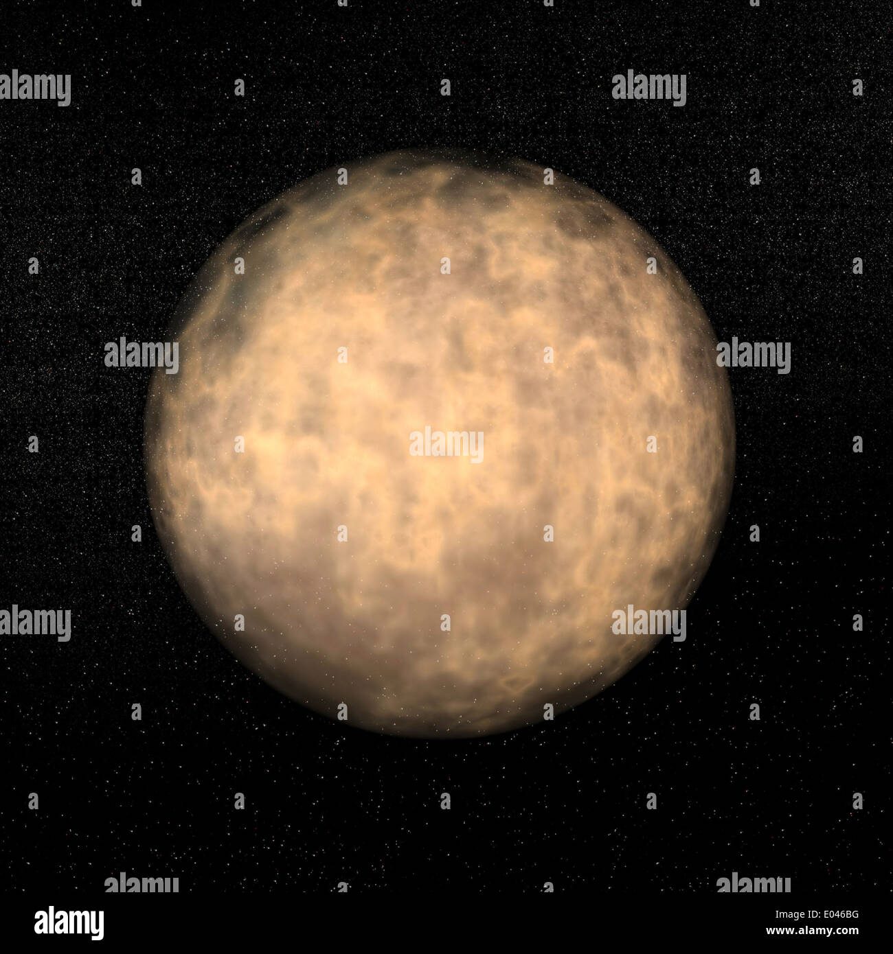 Spherical yellow nebula in deep dark sky Stock Photo - Alamy