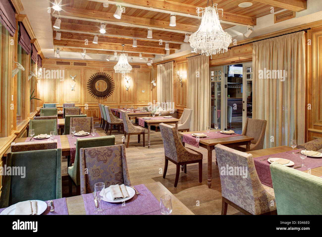 new and clean luxury restaurant in european style Stock Photo - Alamy