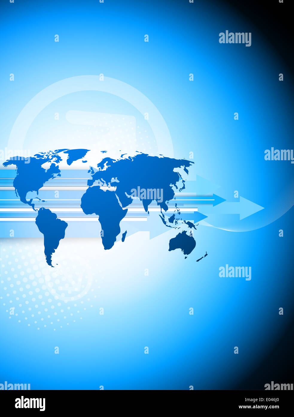 Background with map in blue color. Abstract illustration Stock Photo ...