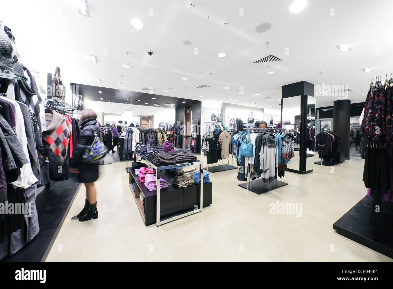 luxury and fashionable european different clothes shop Stock Photo - Alamy