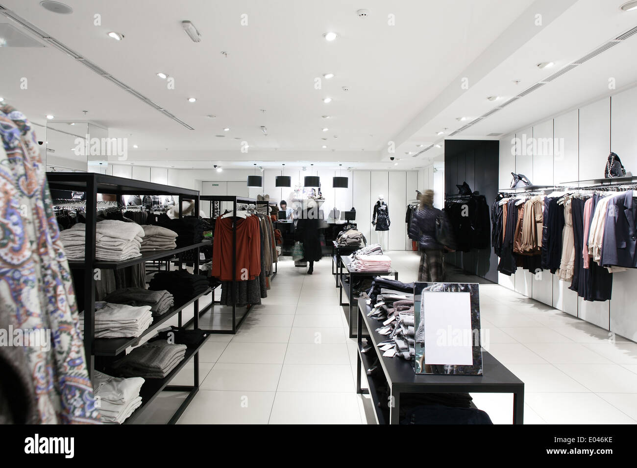 luxury and fashionable european different clothes shop Stock Photo - Alamy