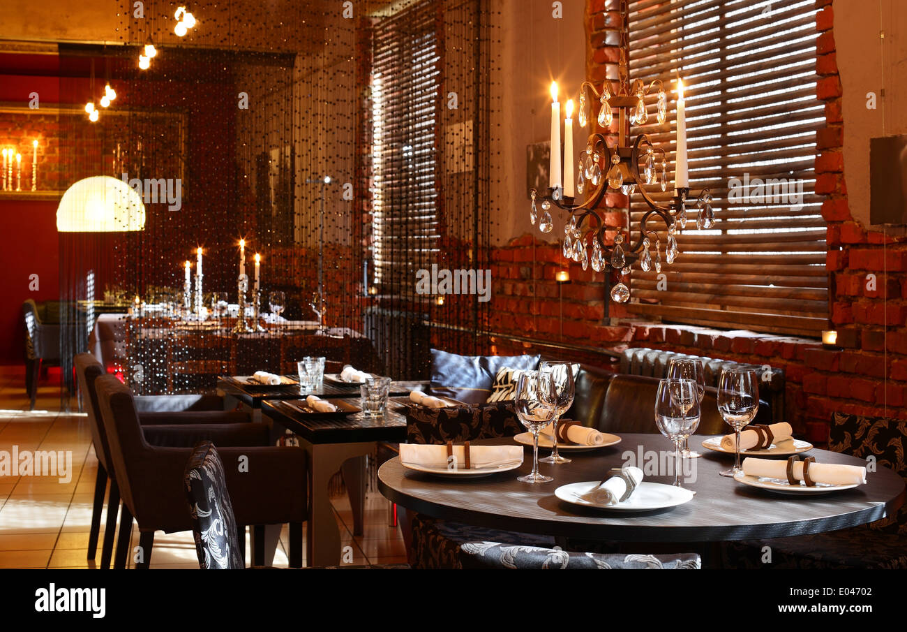 new and clean luxury restaurant in european style Stock Photo - Alamy