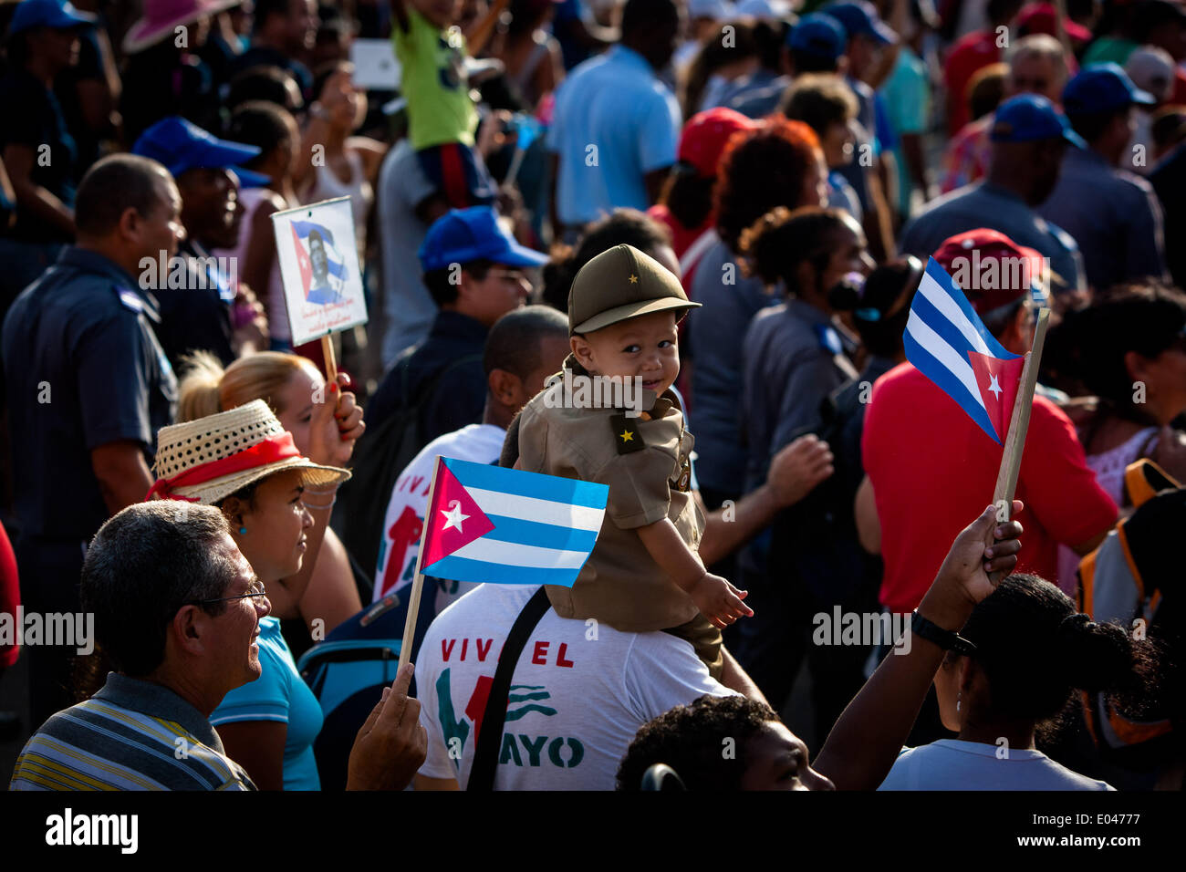 Havana, Cuba. 1st May, 2014. People participate in the May Day parade ...