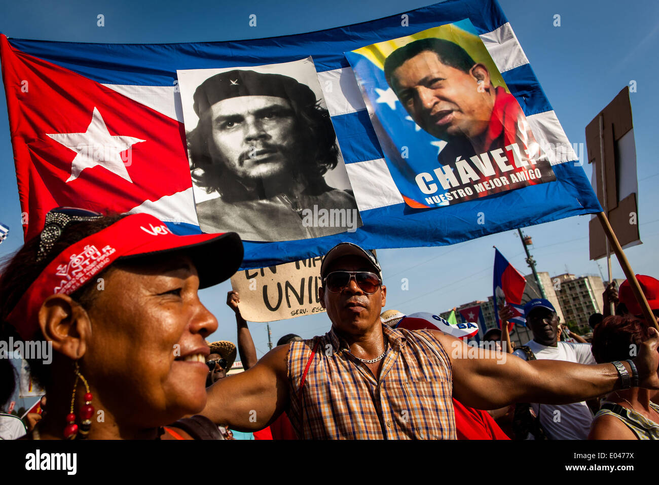 Havana, Cuba. 1st May, 2014. People participate in the May Day parade ...