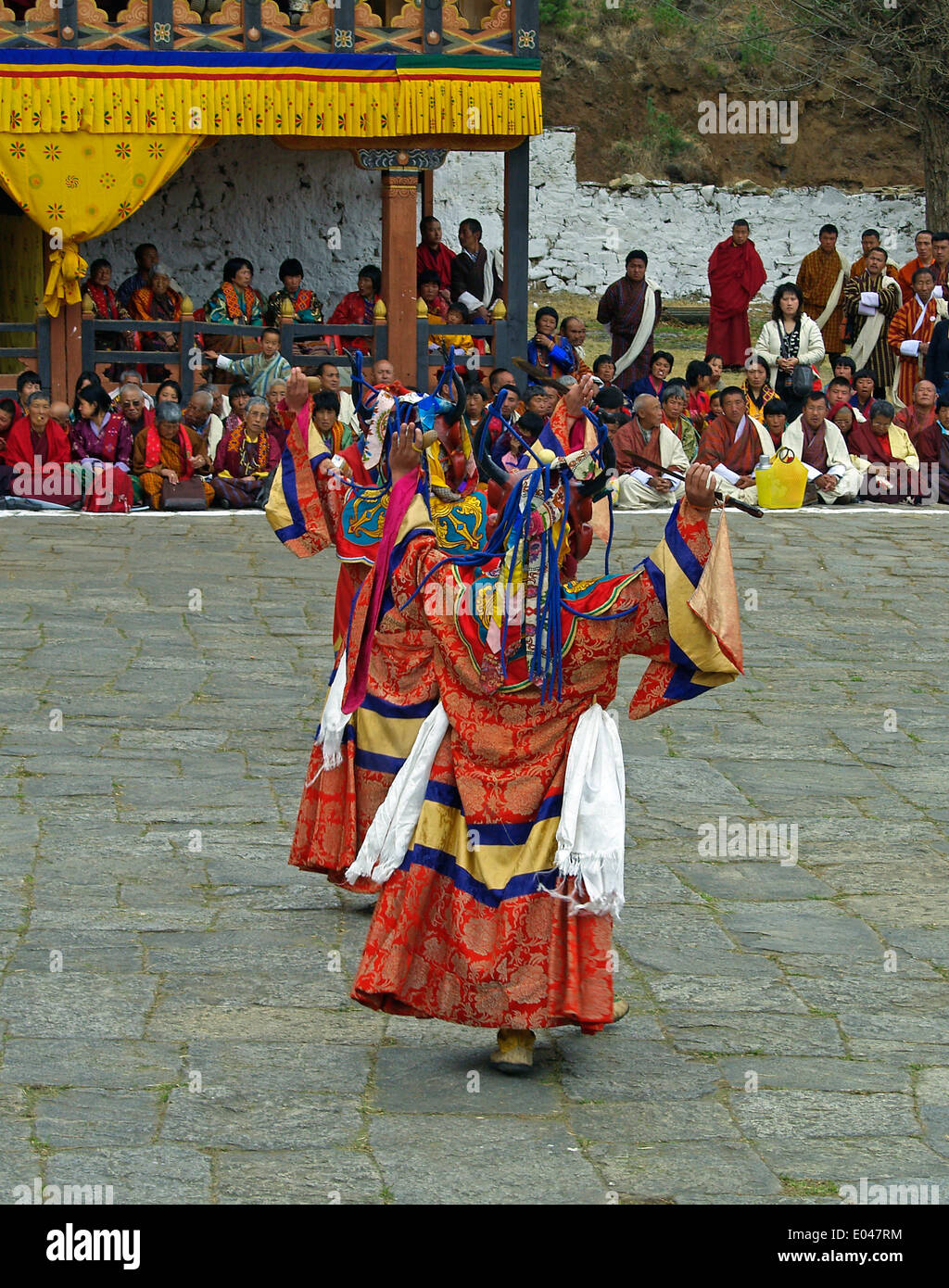 Dance of the Stag and Hounds at the Tsechu Festival in Paro,Bhutan ...