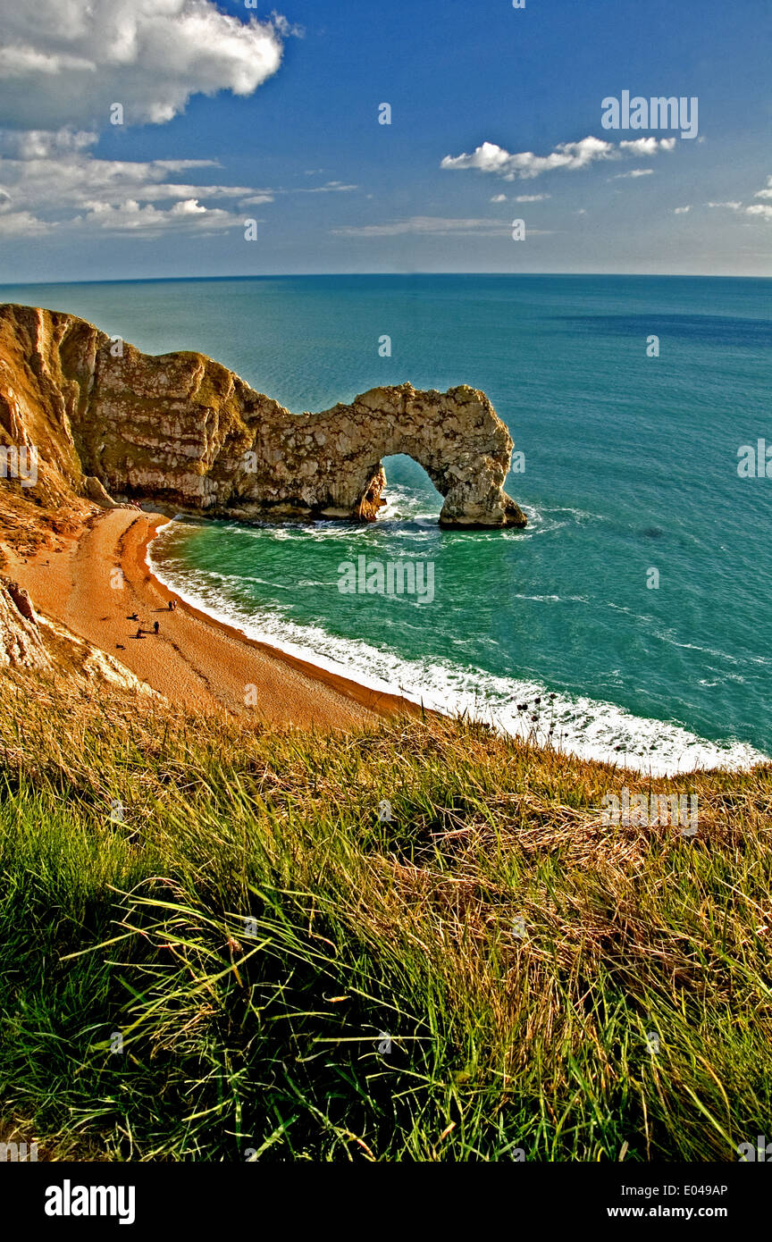 Durdle Door is an iconic sea arch created by coastal erosion on Dorset ...