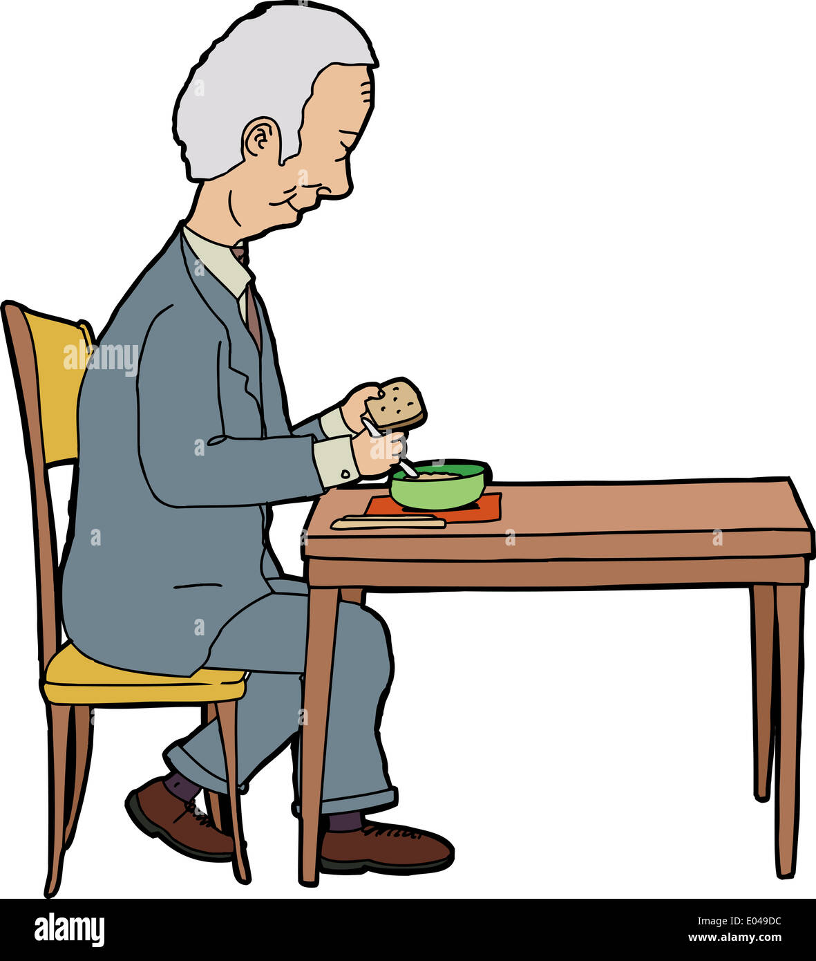Man sitting alone at dinner table Cut Out Stock Images & Pictures - Alamy