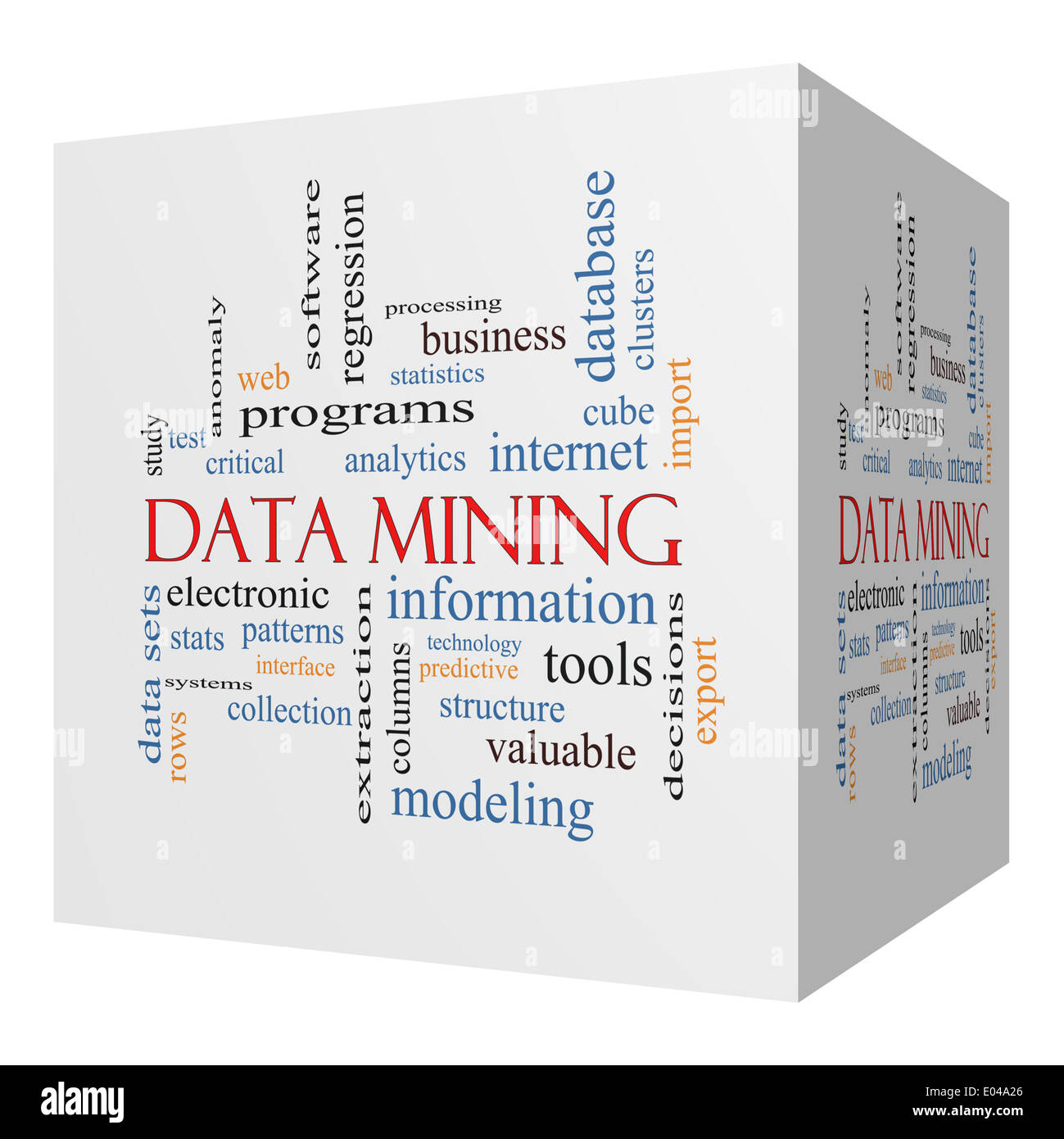 Data Mining 3D cube Word Cloud Concept with great terms such as ...