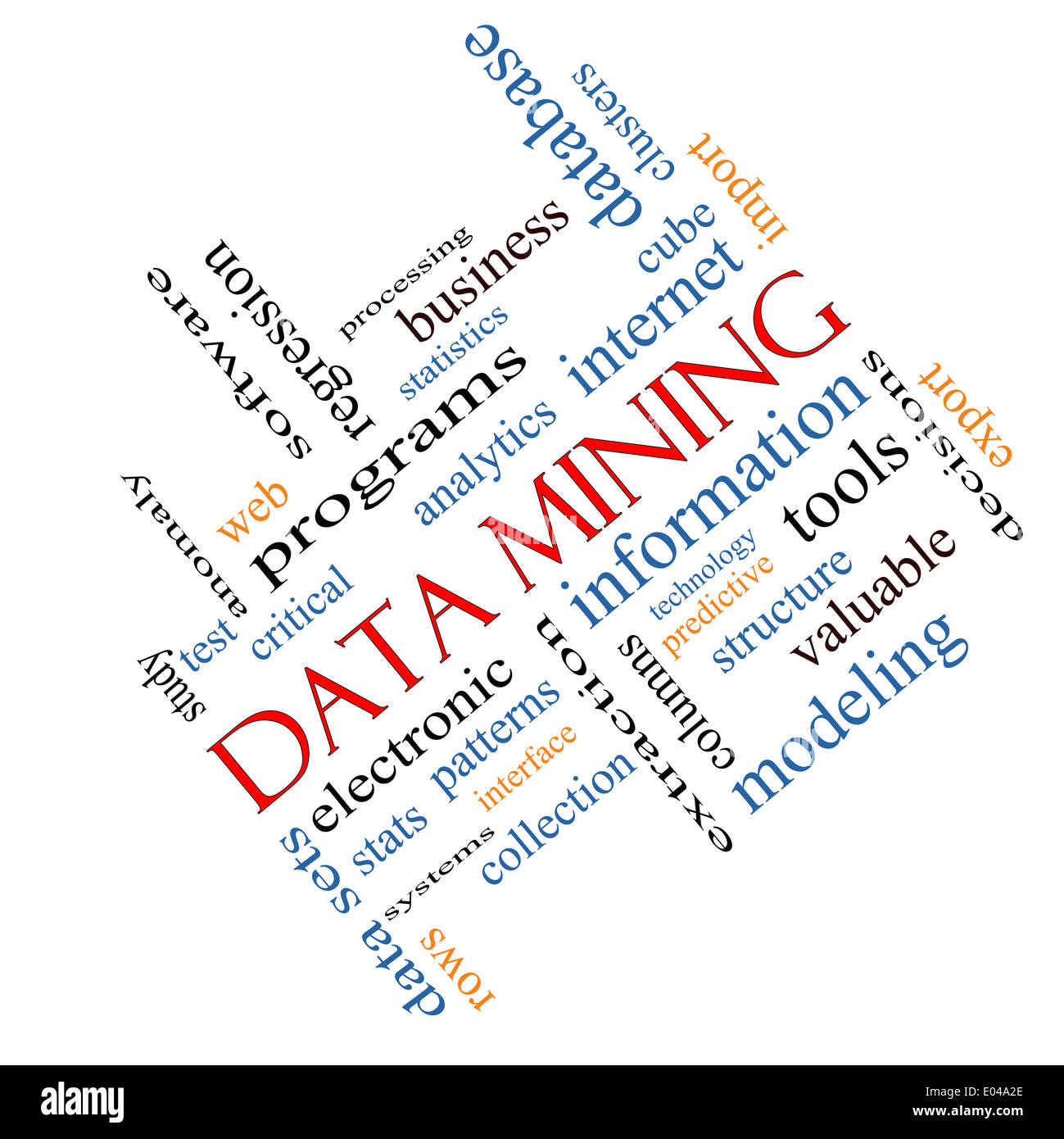 Data Mining Word Cloud Concept angled with great terms such as ...