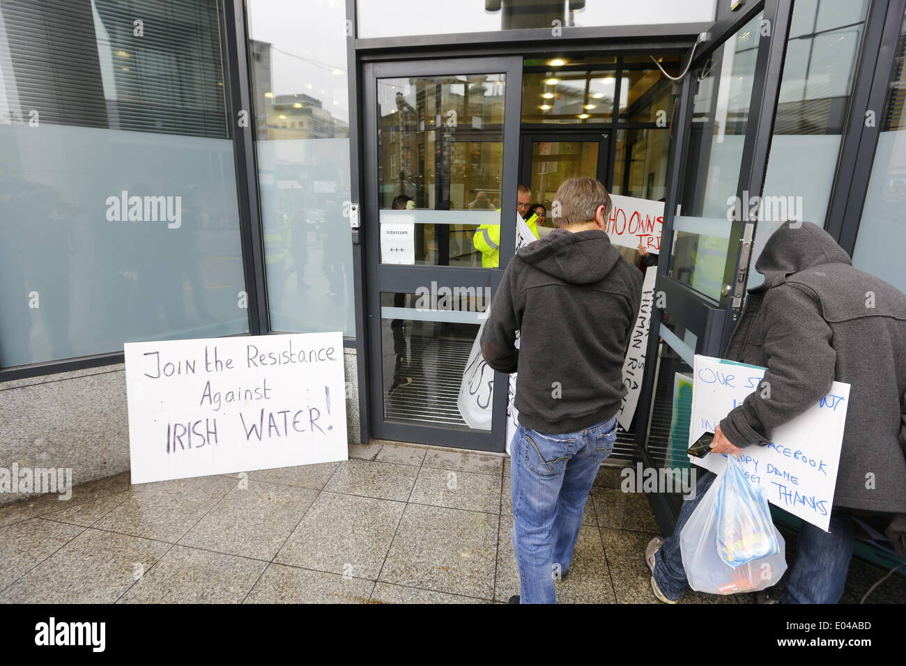 Dublin, Ireland. 1st May 2014. Protesters leave the Headquarter ...