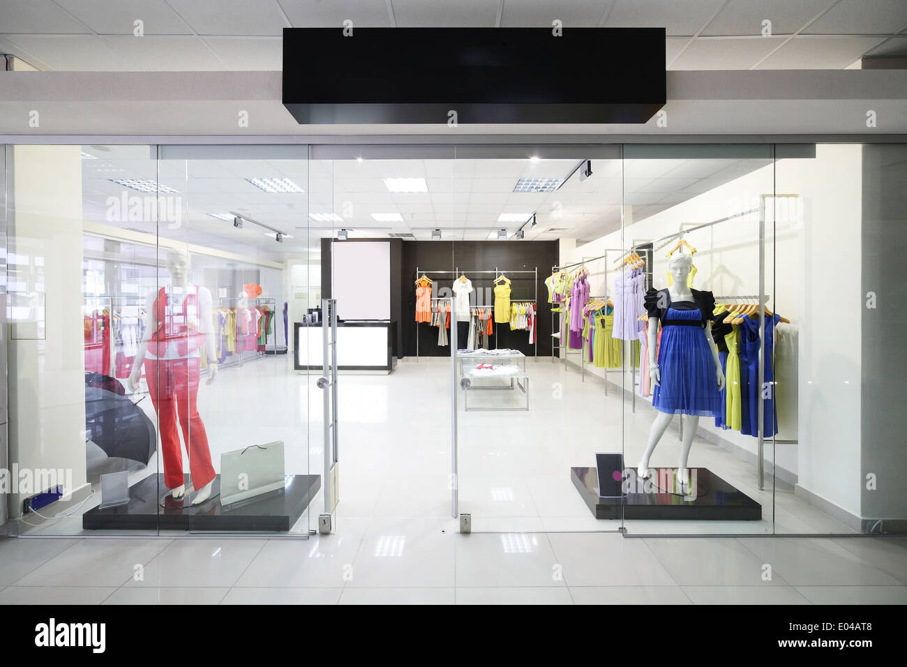 luxury and fashionable european different clothes shop Stock Photo - Alamy